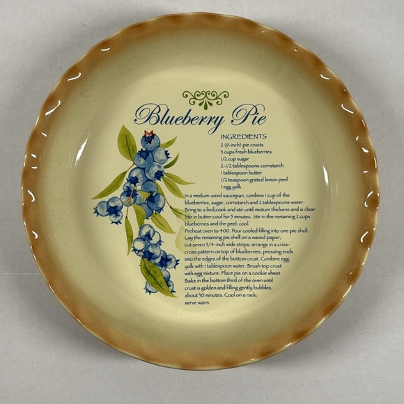 Dining | Nantucket Vintage Blueberry Pie Recipe Plate Deep Dish Fall ...